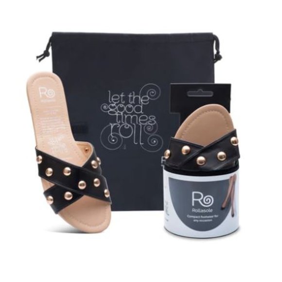 Rollasole | Shoes | New Rollasole Showstopper Foldable Black And Goldr ...